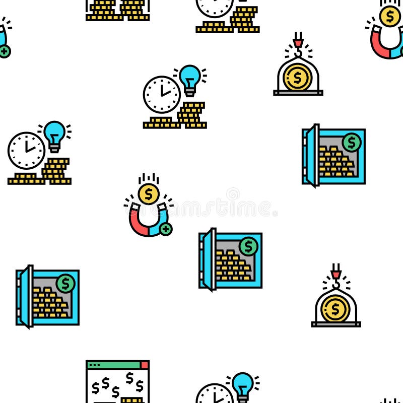 Wealth Finance Capital Vector Seamless Pattern Stock Vector ...