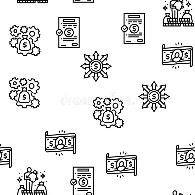 Wealth Finance Capital Vector Seamless Pattern Stock Vector ...