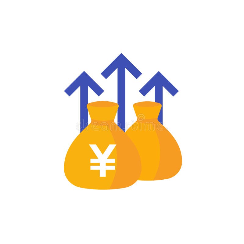 Wealth Growth, Fund Increase Icon with Yuan Stock Vector - Illustration ...