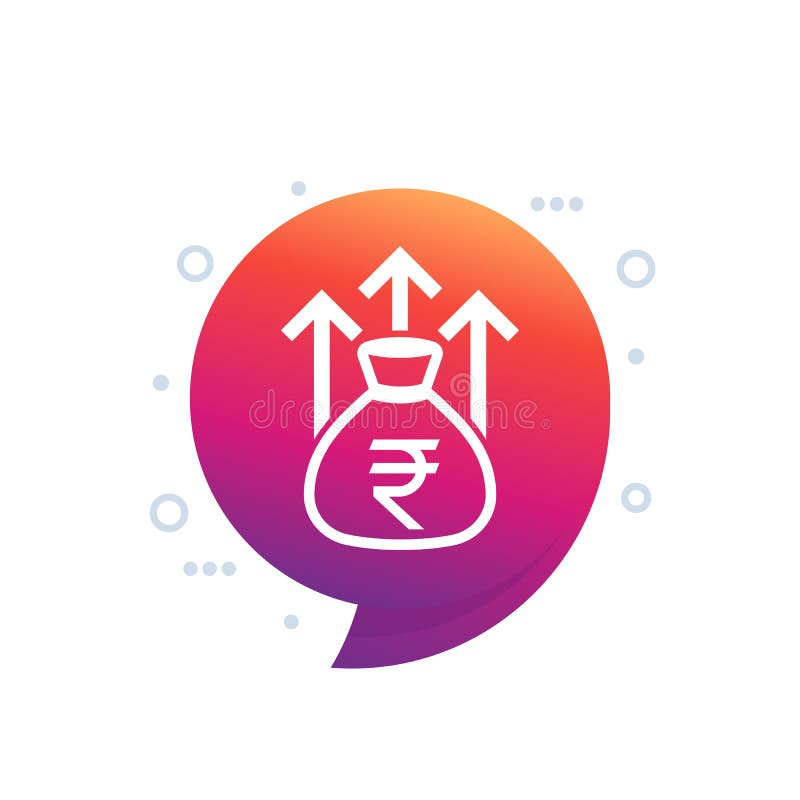 Wealth Growth Icon with Rupee Stock Vector - Illustration of icon ...