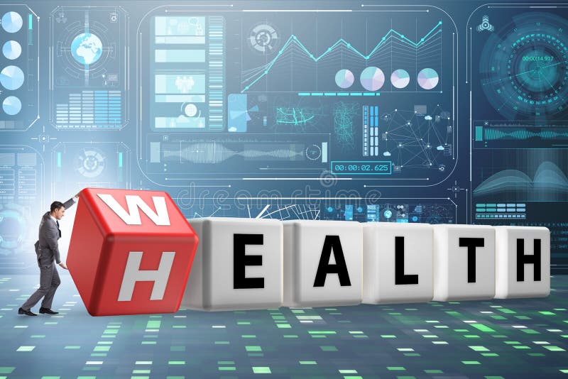 Wealth is Health Concept with Businessman Stock Photo - Image of idea ...