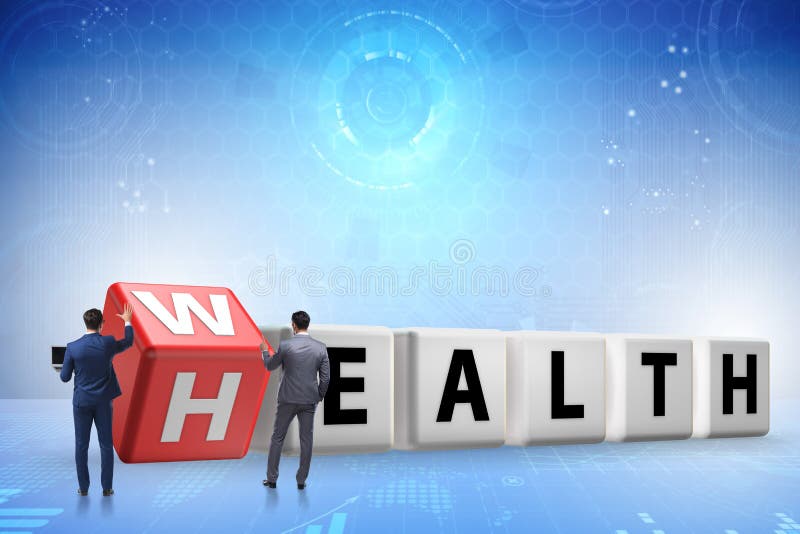 Wealth is Health Concept with Businessman Stock Illustration ...