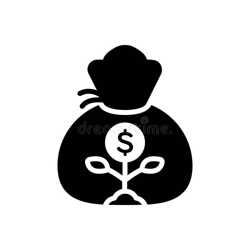 Black Solid Icon for Wealth, Cash and Finance Stock Vector ...