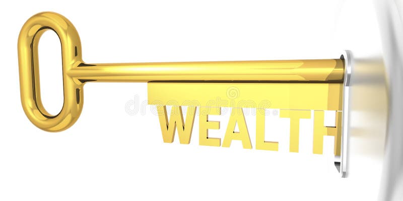 Wealth Key Plug into Key Hole Stock Illustration - Illustration of ...