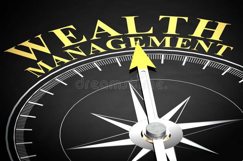 Wealth Management Concept with Black Compass Stock Illustration ...