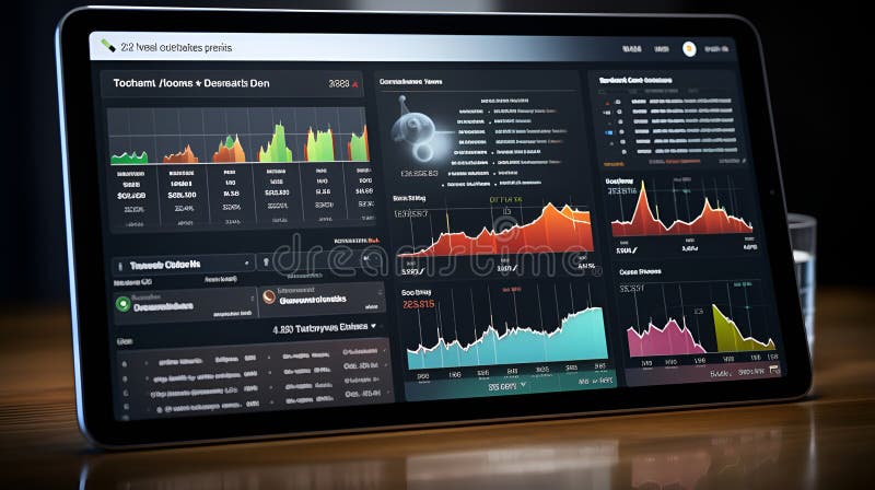 Wealth Management Dashboard on a Tablet Stock Illustration ...