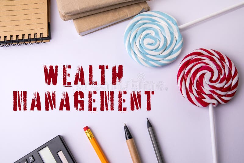 WEALTH MANAGEMENT. Office Items on a White Table Stock Photo - Image of ...