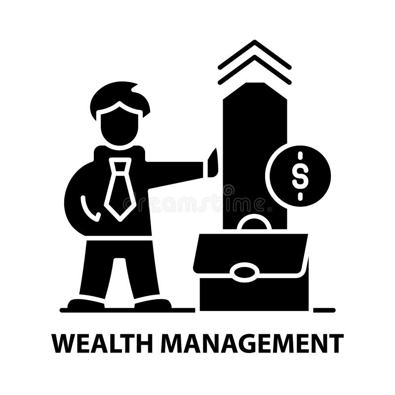 Wealth Management Symbol Icon, Black Vector Sign with Editable Strokes ...