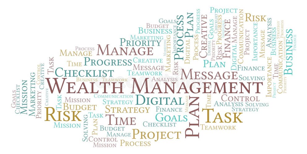 Wealth Management Word Cloud, Made with Text only. Stock Illustration ...