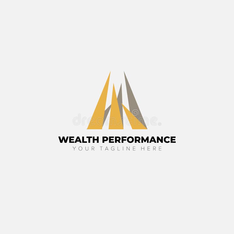 Wealth Performance Financial Logo Design with Triangle Editorial Stock ...