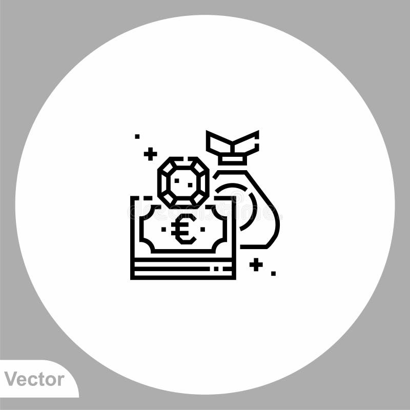 Wealth Vector Icon Sign Symbol Stock Vector - Illustration of euro ...