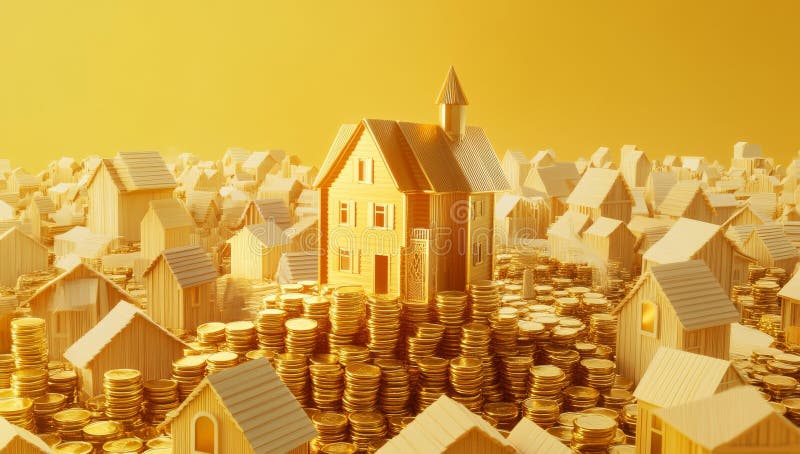 Wealth Visualization in a 3d Render Studio with a Financial Growth ...
