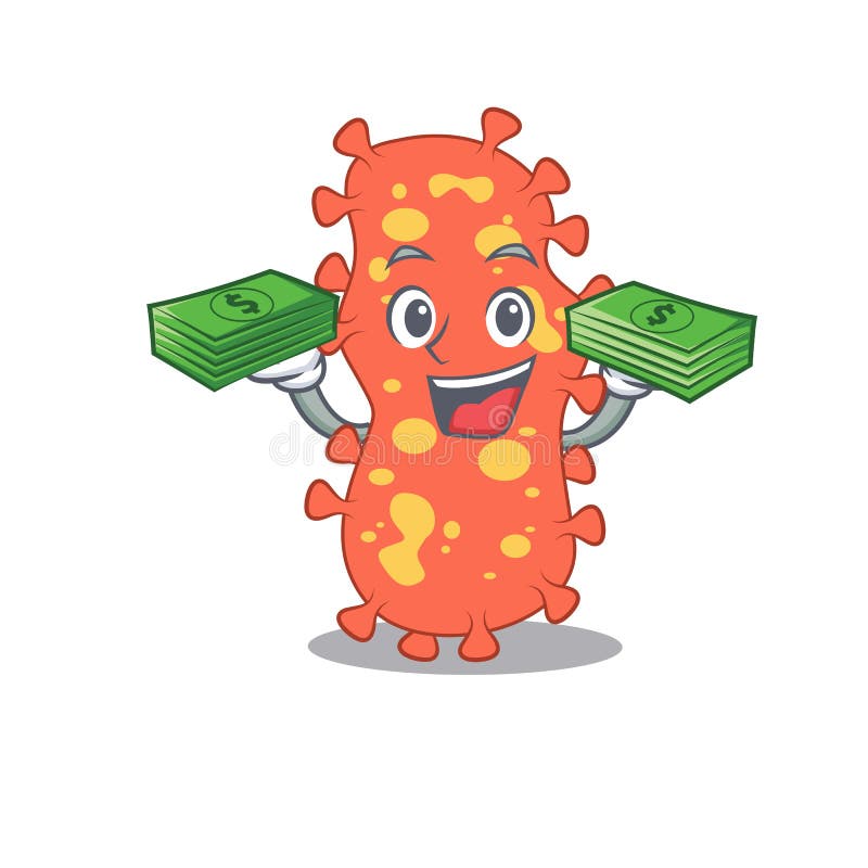 A Wealthy E.coli Bacteria Cartoon Character Having Money on Hands Stock ... A Wealthy E.coli Bacteria Cartoon Character Having Money on Hands Stock ...
