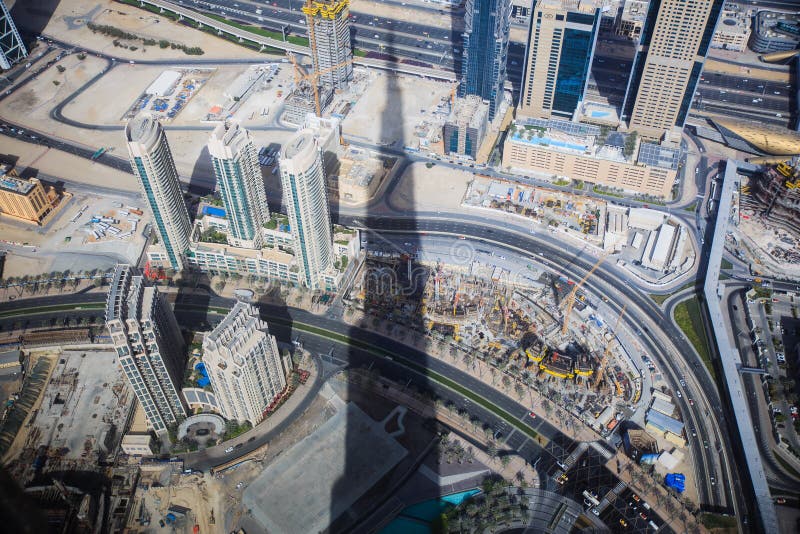 Shadow of Burj Khalifa. stock image. Image of cityscape - 23763319