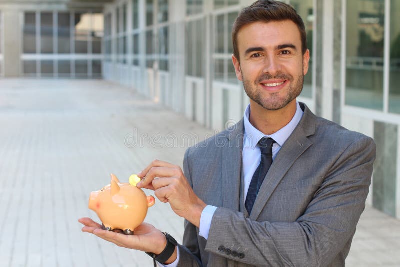 Wealthy Man Proudly Making a Save Stock Image - Image of money, cash ...