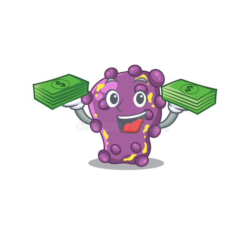 A Wealthy E.coli Bacteria Cartoon Character Having Money on Hands Stock ... A Wealthy E.coli Bacteria Cartoon Character Having Money on Hands Stock ...