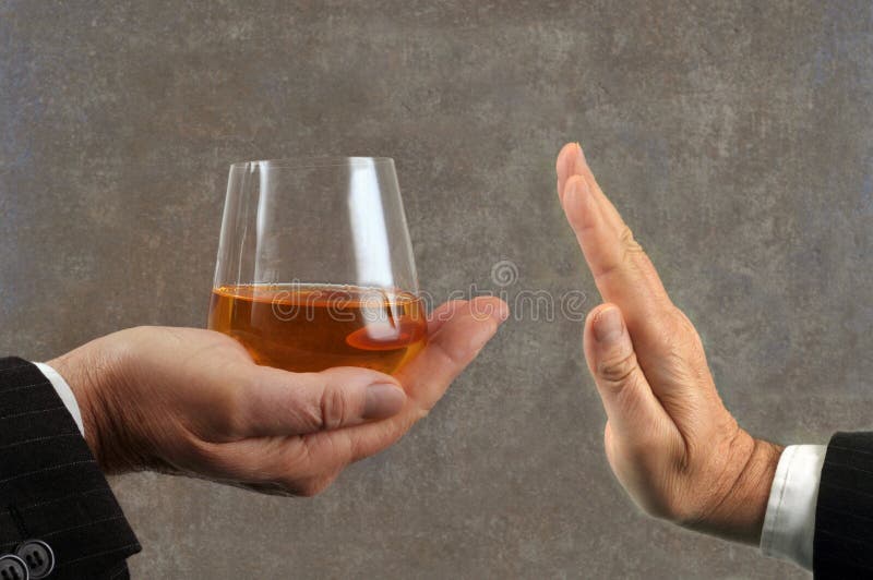 Refuse a glass of alcohol stock image. Image of stopping - 139924345