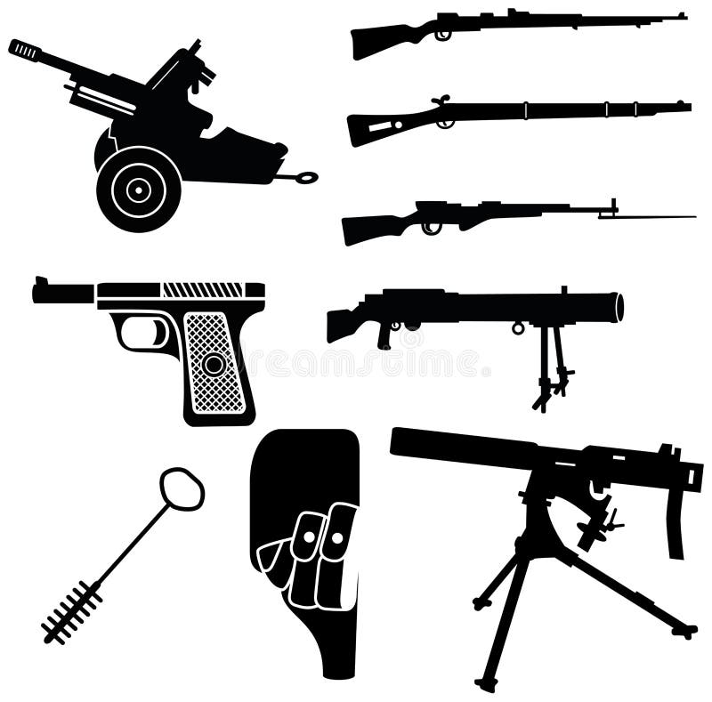 Set icons - 91. Weapon stock vector. Illustration of machine - 8669769