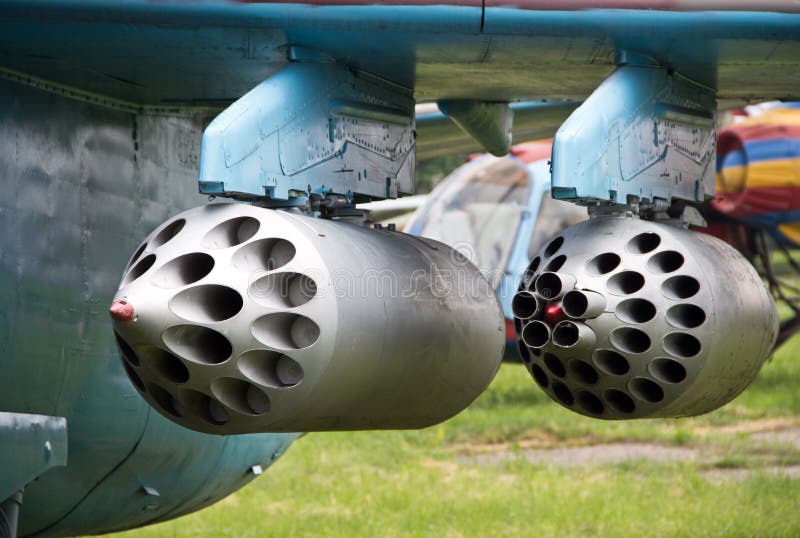 Weapon Pods Under the Wing of a Military Plane Stock Image - Image of ...