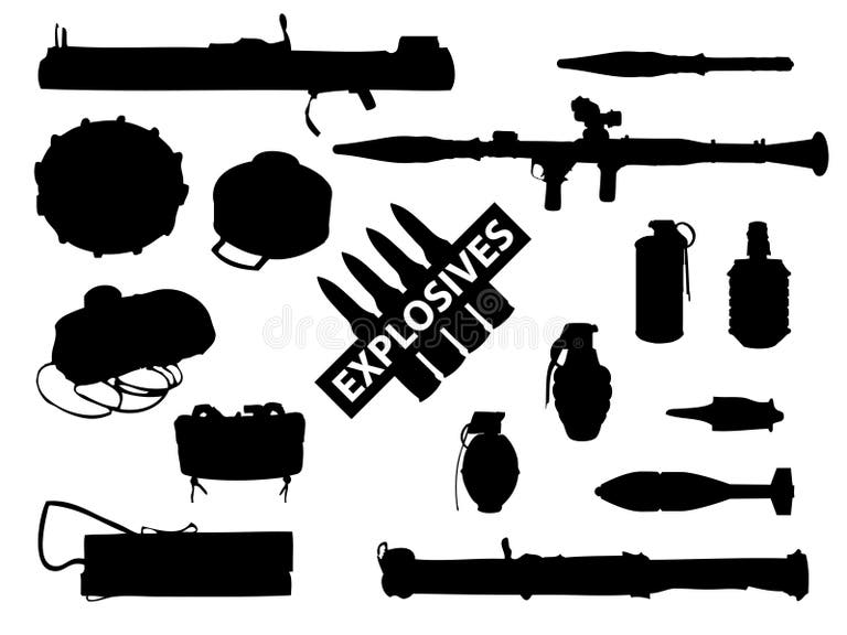 Weapon Collection, Explosives Stock Vector - Illustration of arms, bomb ...