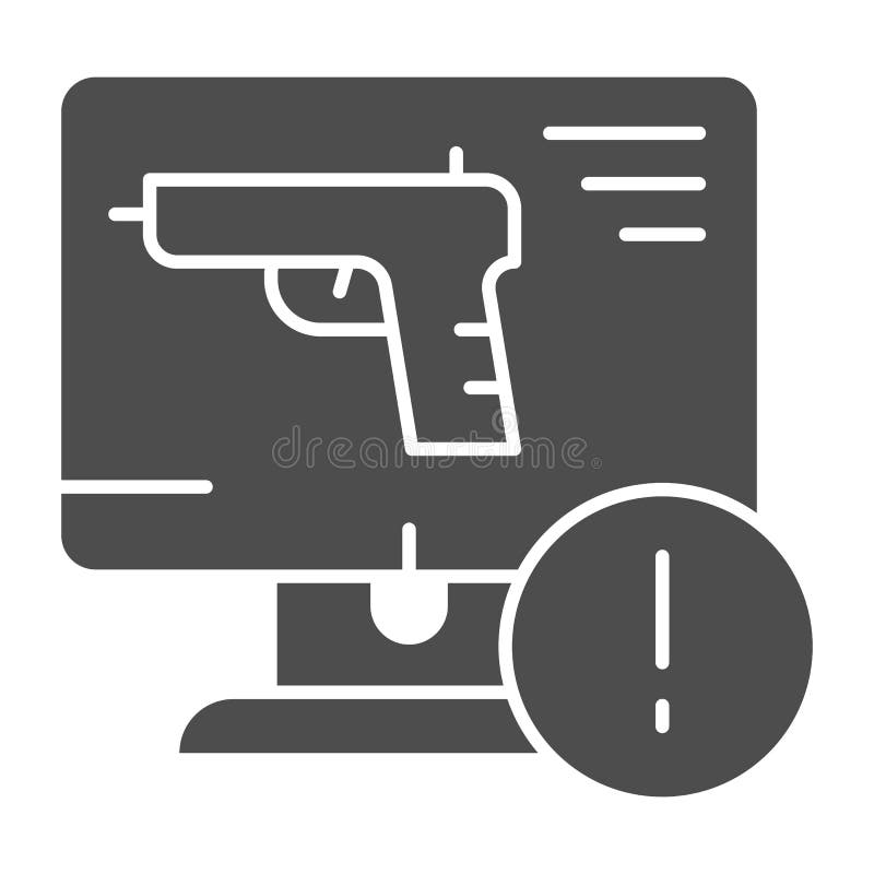 Weapon on Computer Flat Icon. Computer Attack Color Icons in Trendy ...