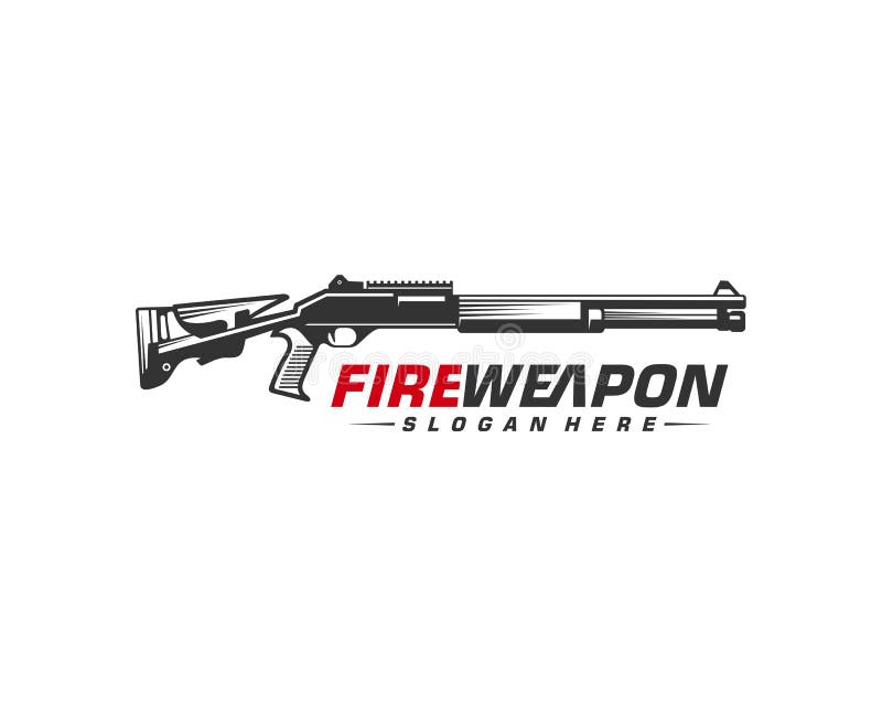 Weapon Fire Logo Design Vector, Machine Gun Vector, Design Illustration ...