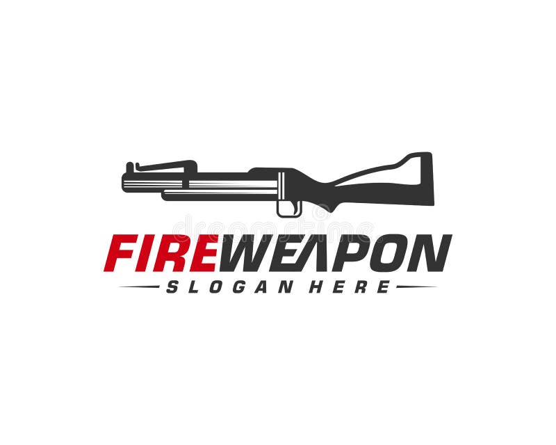 Weapon Fire Logo Design Vector, Machine Gun Vector, Design Illustration ...