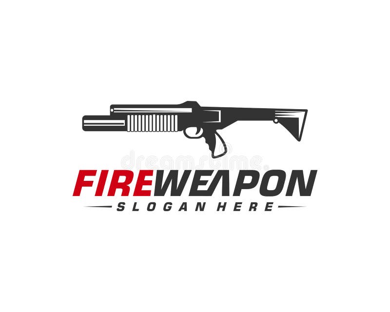 Weapon Fire Logo Design Vector, Machine Gun Vector, Design Illustration ...