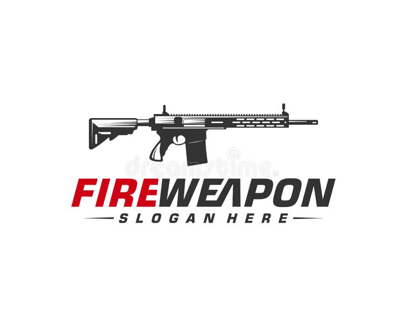 Weapon Fire Logo Design Vector, Machine Gun Vector, Design Illustration ...
