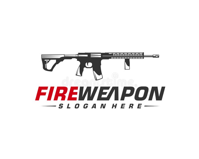Weapon Fire Logo Design Vector, Machine Gun Vector, Design Illustration ...