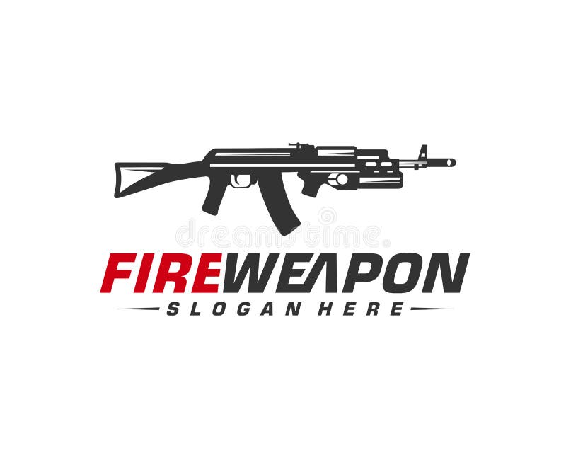 Weapon Fire Logo Design Vector, Machine Gun Vector, Design Illustration ...