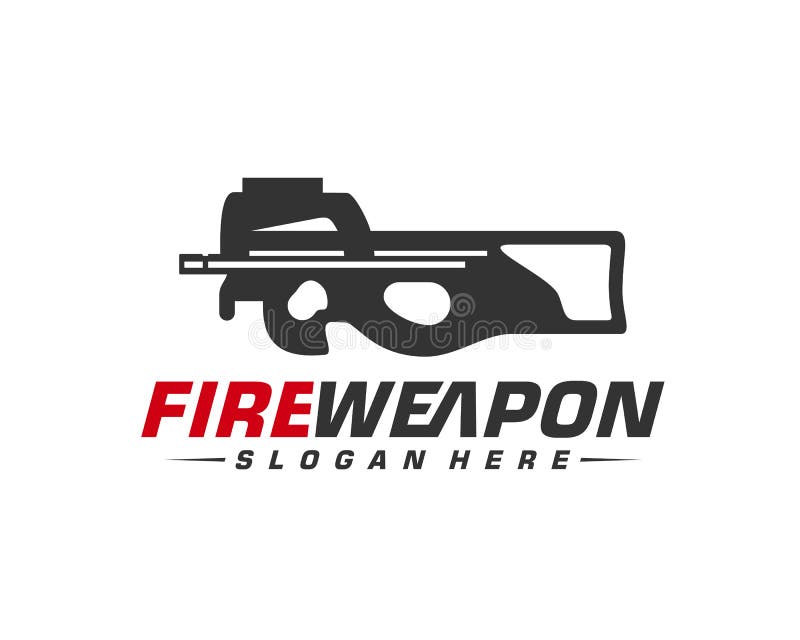 Weapon Fire Logo Design Vector, Machine Gun Vector, Design Illustration ...