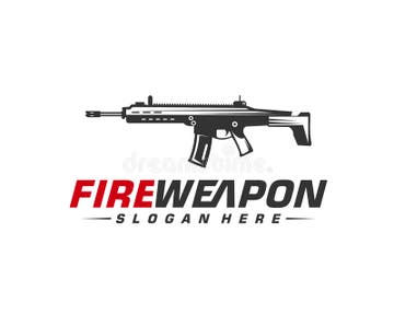 Weapon Fire Logo Design Vector, Machine Gun Vector, Design Illustration ...