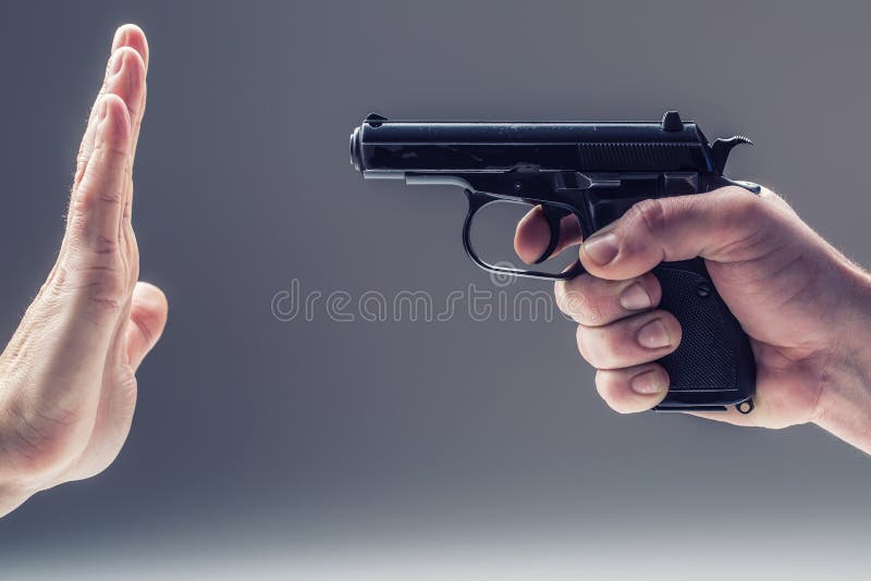 Weapon Gun. Men S Hand Holding a Gun Stock Photo - Image of munitions ...