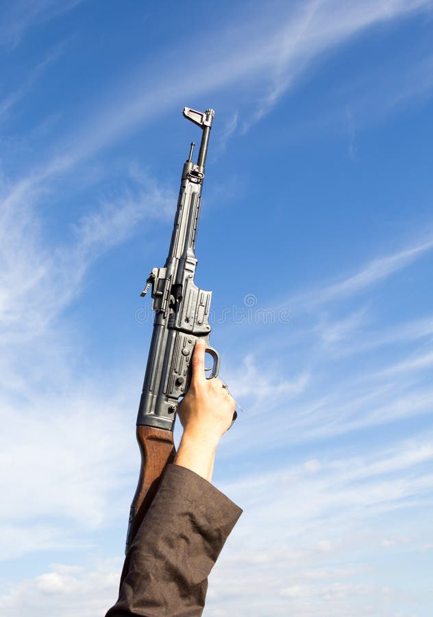 Weapon Gun. Men S Hand Holding a Gun. 9 Mm Pistol Stock Photo - Image ...