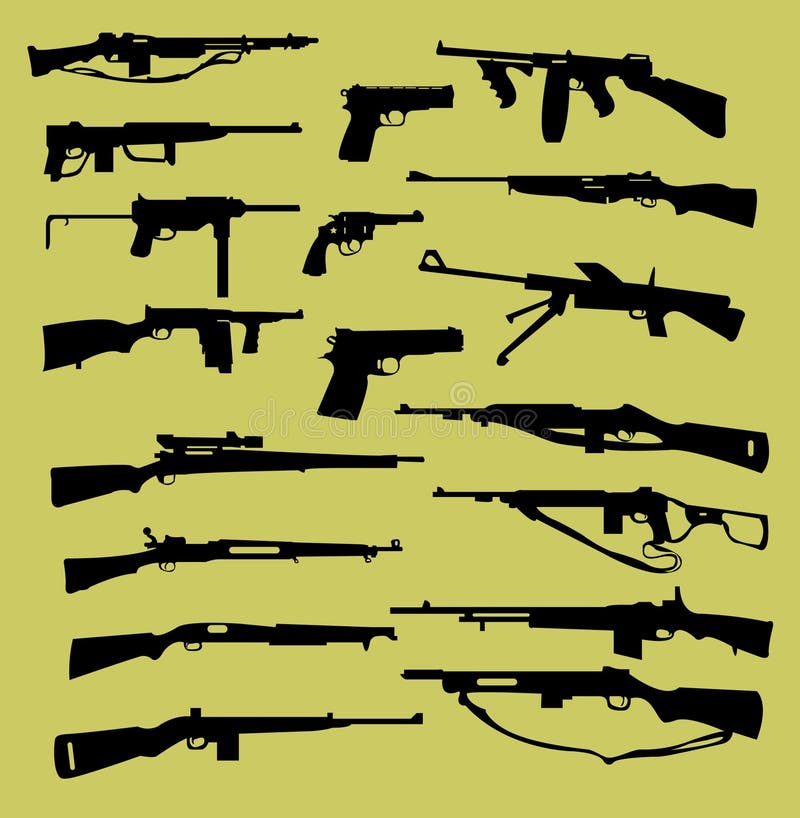 Weapon icon set stock vector. Illustration of automatic - 296056038
