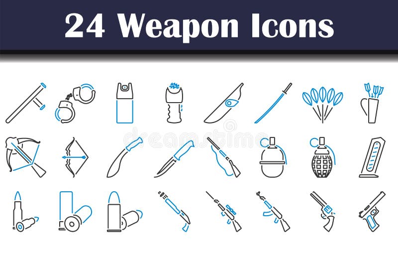 Weapon Icon Set stock vector. Illustration of ammo, hunter - 252071513