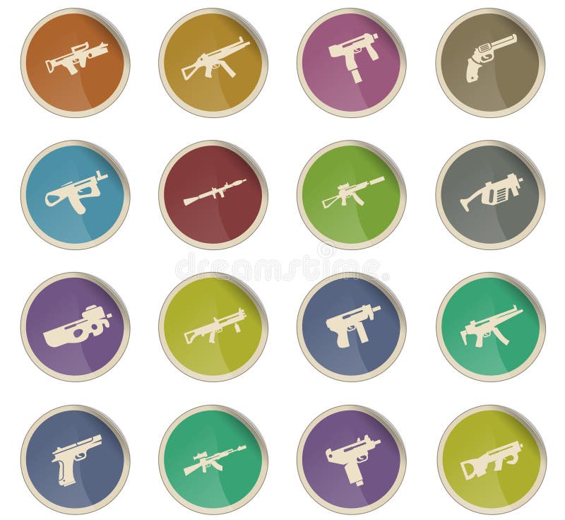 Weapon icon set stock vector. Illustration of military - 123478230