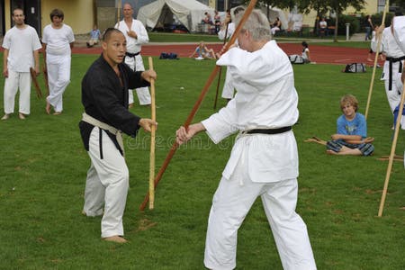 Weapon Karate with Bo (=Stick) Editorial Photo - Image of weapon ...