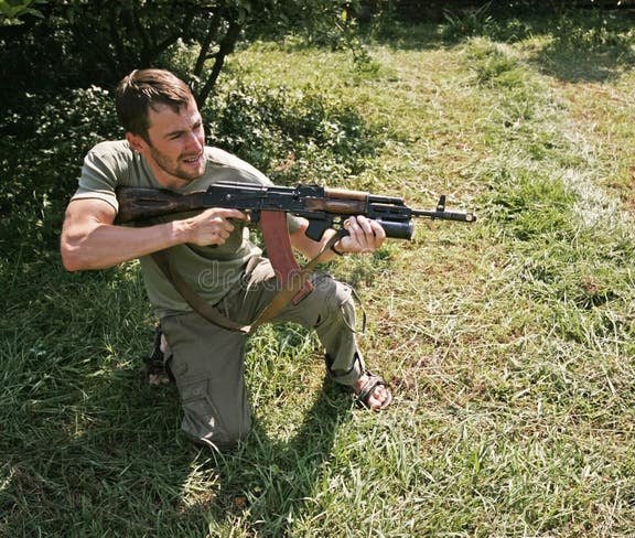 Weapon and man stock image. Image of alkaide, journalist - 3309199