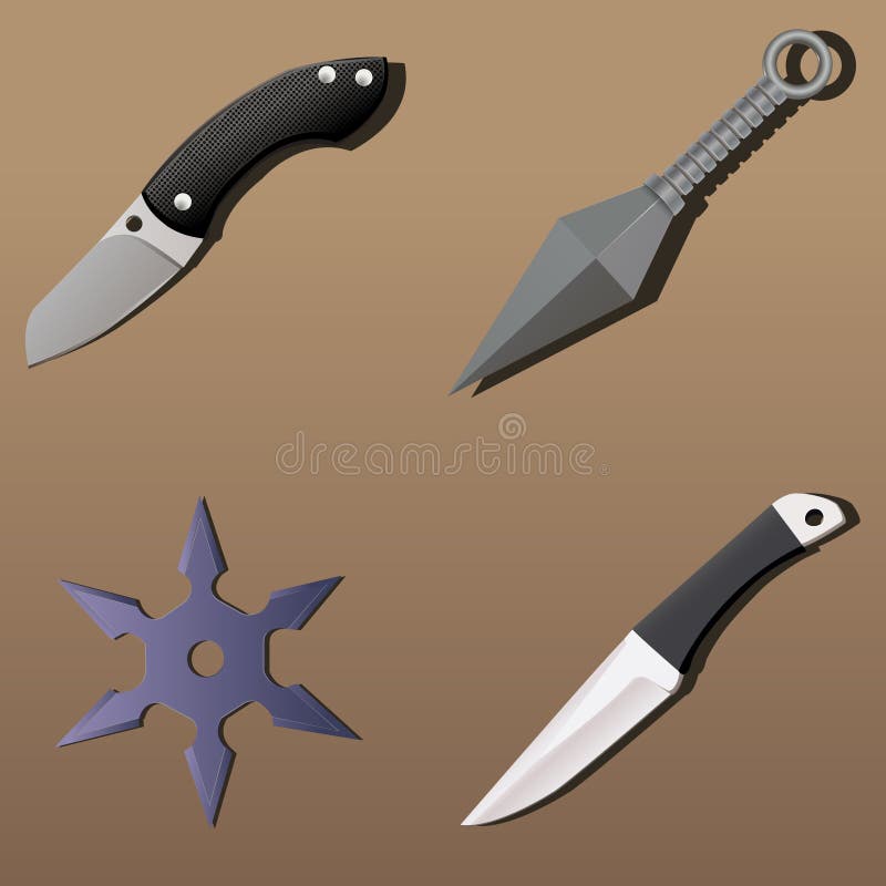 Weapon set #1 stock vector. Illustration of weapon, kunai - 29173514
