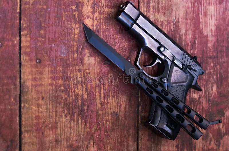 The Weapon. a Set of a Robber Stock Photo - Image of crime, protection ...