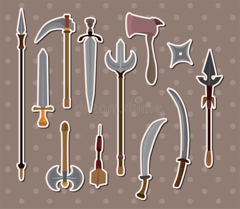 Weapon stickers stock vector. Illustration of design - 24781563