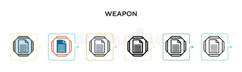 Weapon Vector Icon in 6 Different Modern Styles. Black, Two Colored ...