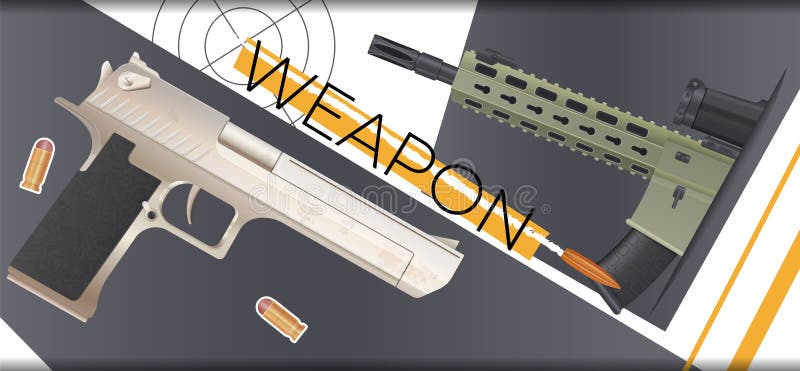 Weapon War Realistic Collage Stock Vector - Illustration of modern ...