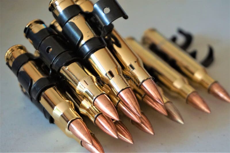 Collection of Brass and Copper Fine Sharp Tipped Bullets Stock Photo ...