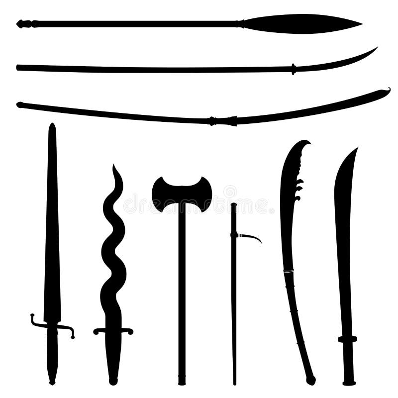Weapons in ancient time stock vector. Illustration of death - 67537101