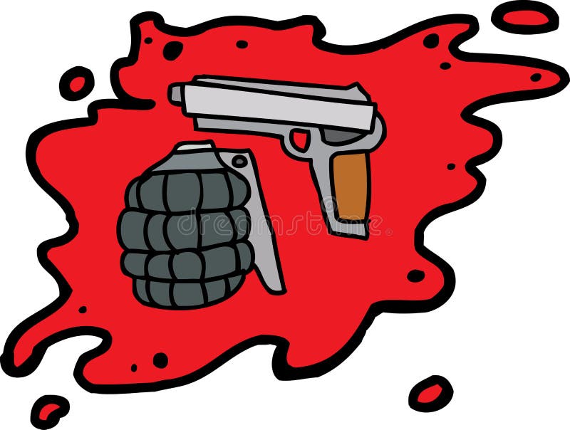 Handgun with blood stock illustration. Illustration of illustration ...
