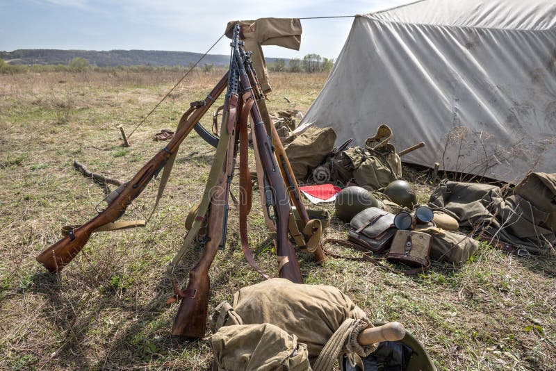 Military Camp during the Second World War Stock Image - Image of ...