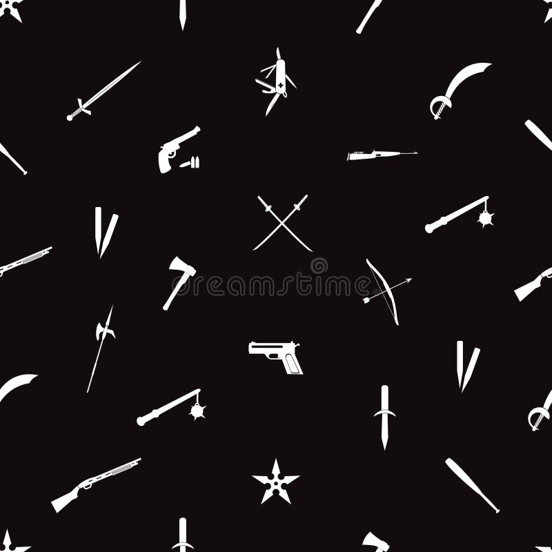 Weapons and Guns Pattern Eps10 Stock Vector - Illustration of katana ...